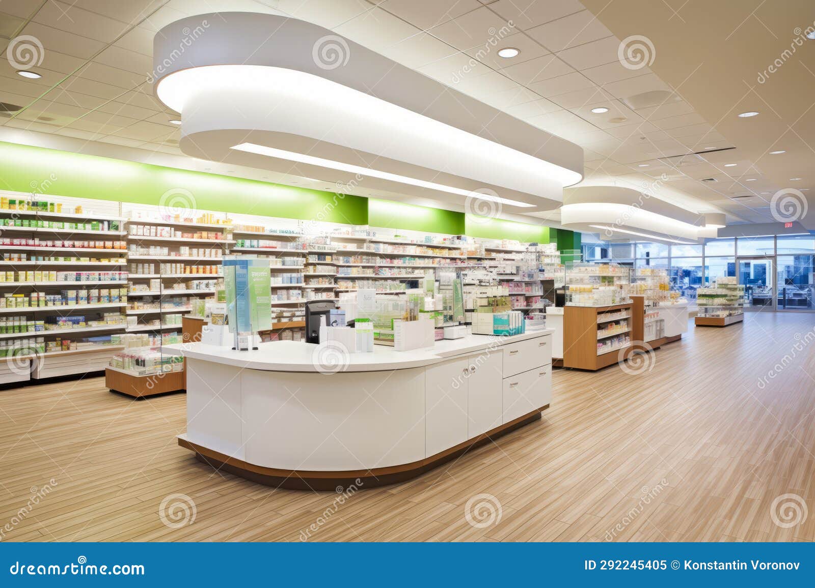 Pharmacy Drugstore Interior Stock Illustration - Illustration of ...