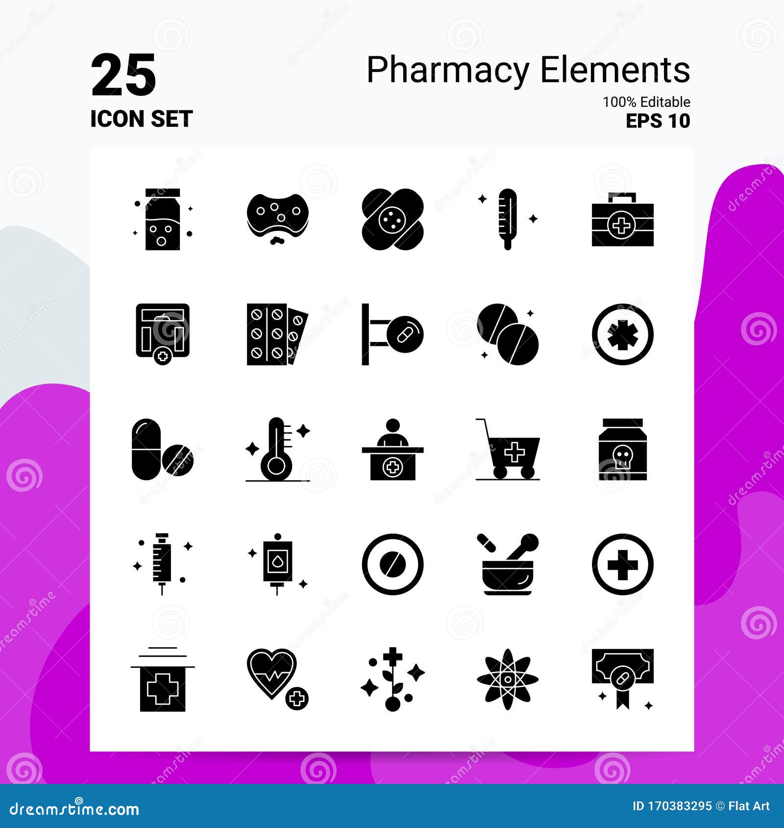25 Pharmacy Elements Icon Set. 100 Editable EPS 10 Files Stock Vector ...