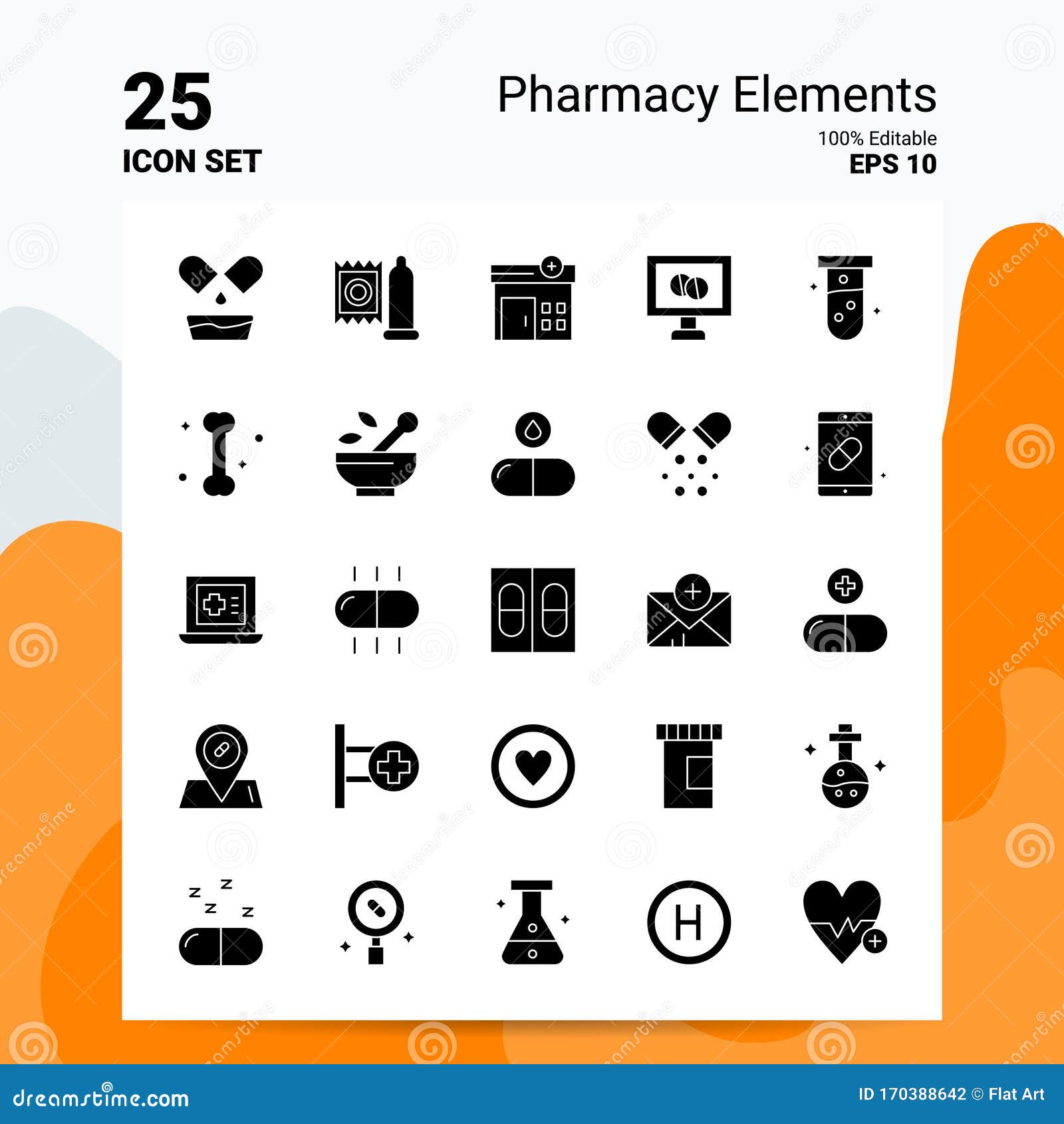 25 Pharmacy Elements Icon Set. 100 Editable EPS 10 Files Stock Vector ...