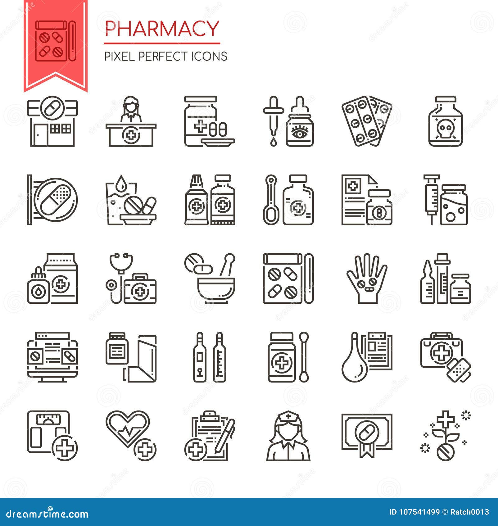 Pharmacy Elements stock illustration. Illustration of drug - 107541499