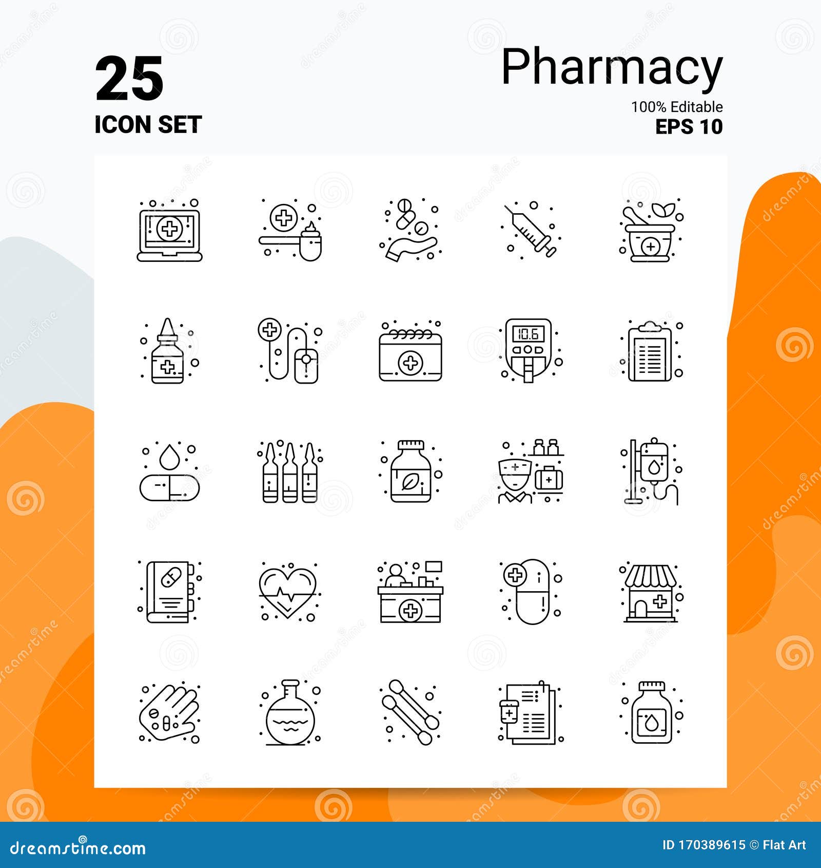 25 Pharmacy Icon Set. 100 Editable EPS 10 Files Stock Vector ...