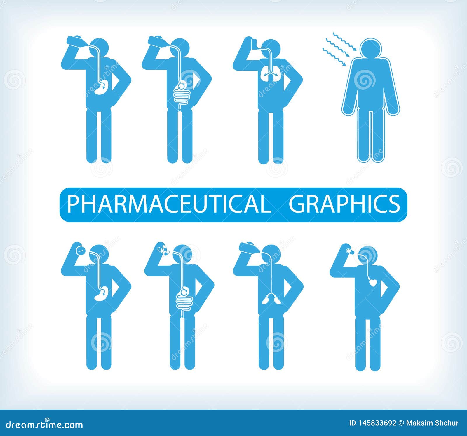 Pharmacy icon set stock vector. Illustration of pills - 145833692