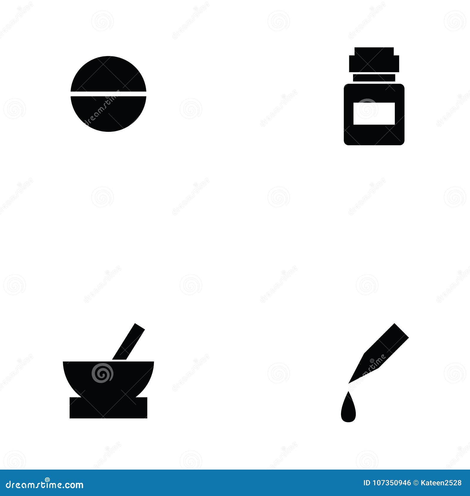 Pharmacy icon set stock vector. Illustration of tablet - 107350946