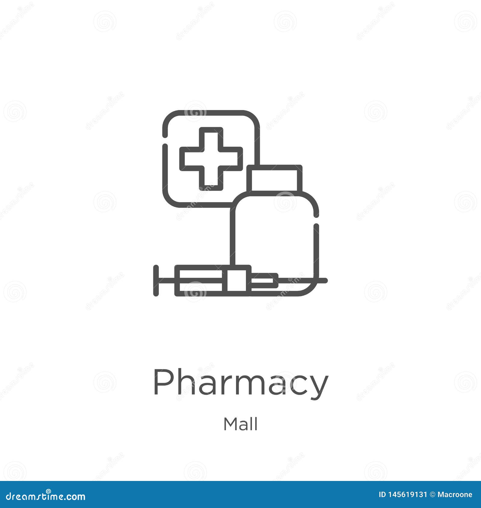 Pharmacy Icon Vector from Mall Collection. Thin Line Pharmacy Outline ...