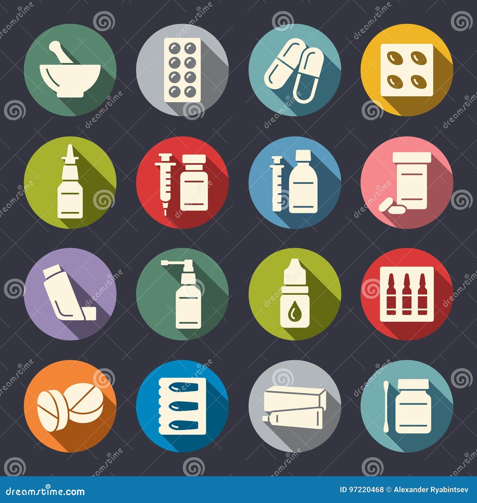 Pharmacy icons stock vector. Illustration of inhalator - 97220468