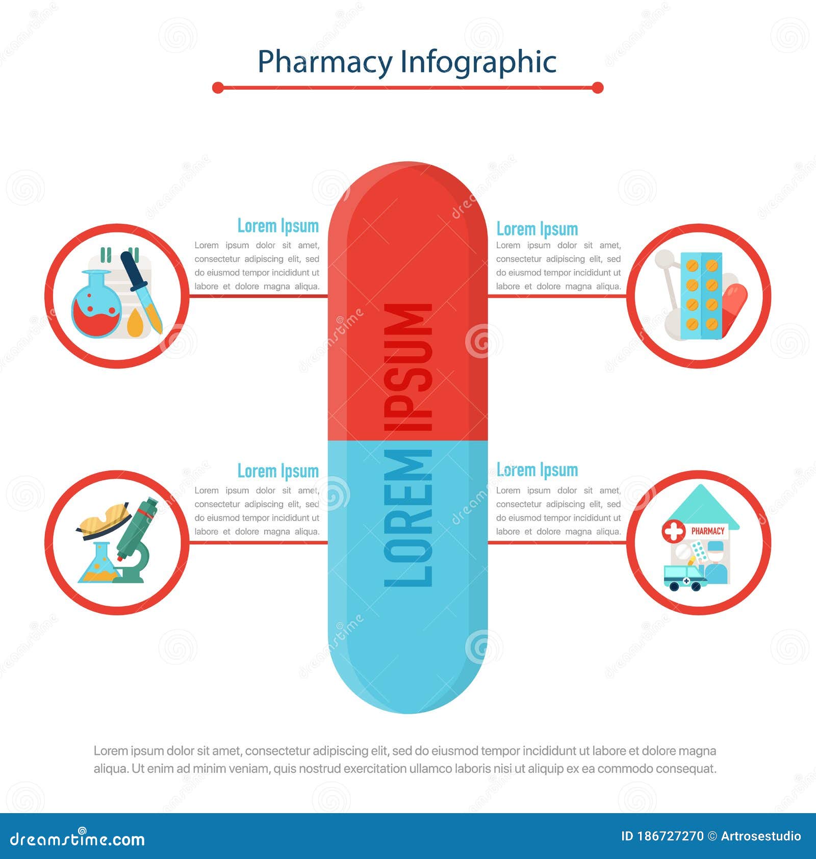 Pharmacy Infographic Concept Stock Vector - Illustration of medical ...