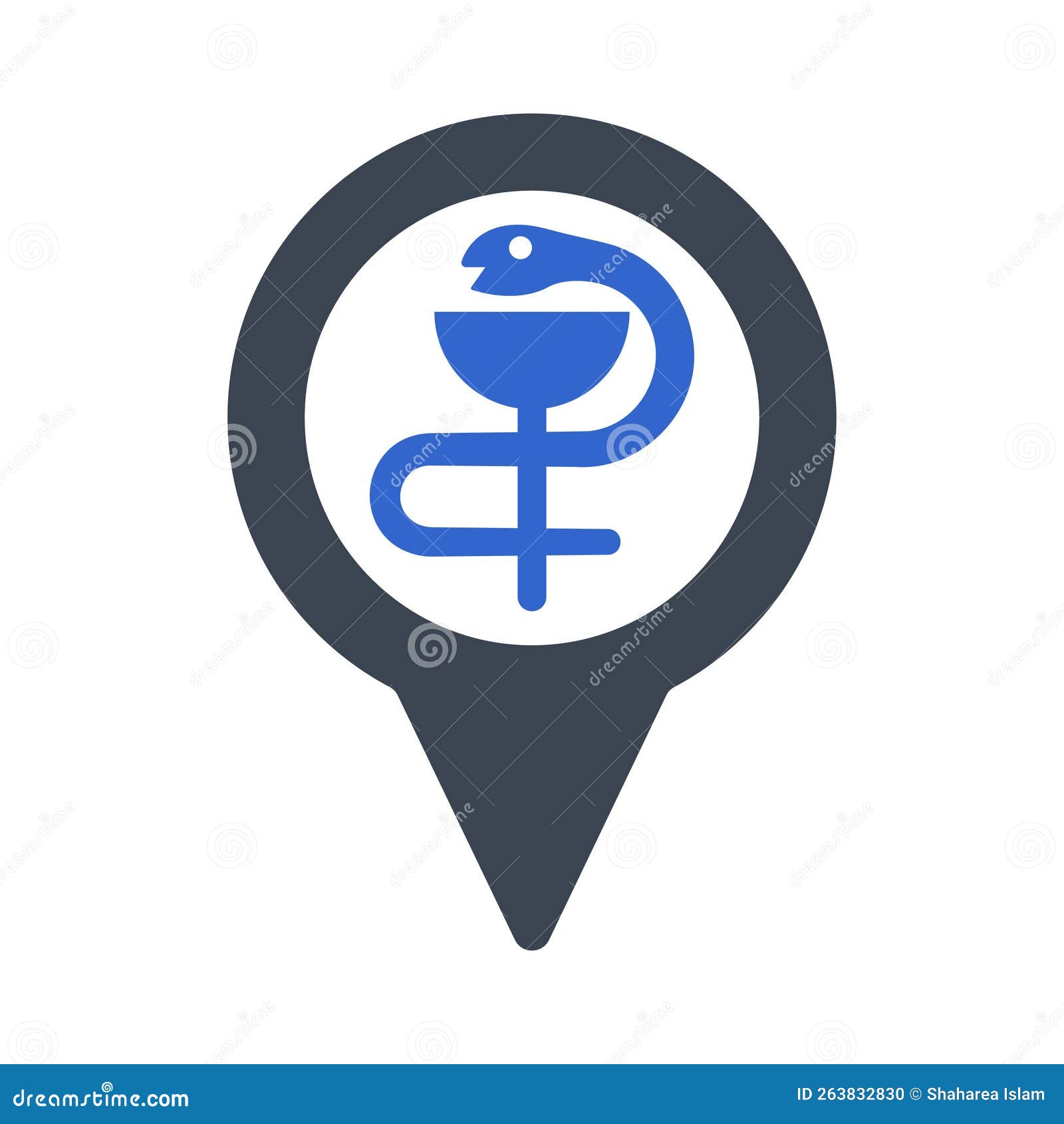 Pharmacy location icon stock vector. Illustration of medication - 263832830