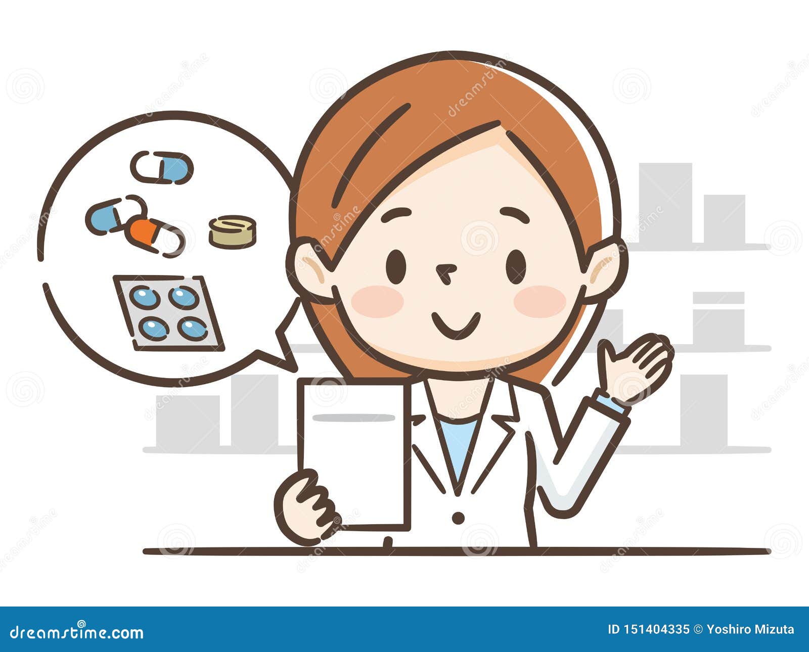 Pharmacy with Pharmacist and Client in Counter Stock Vector ...