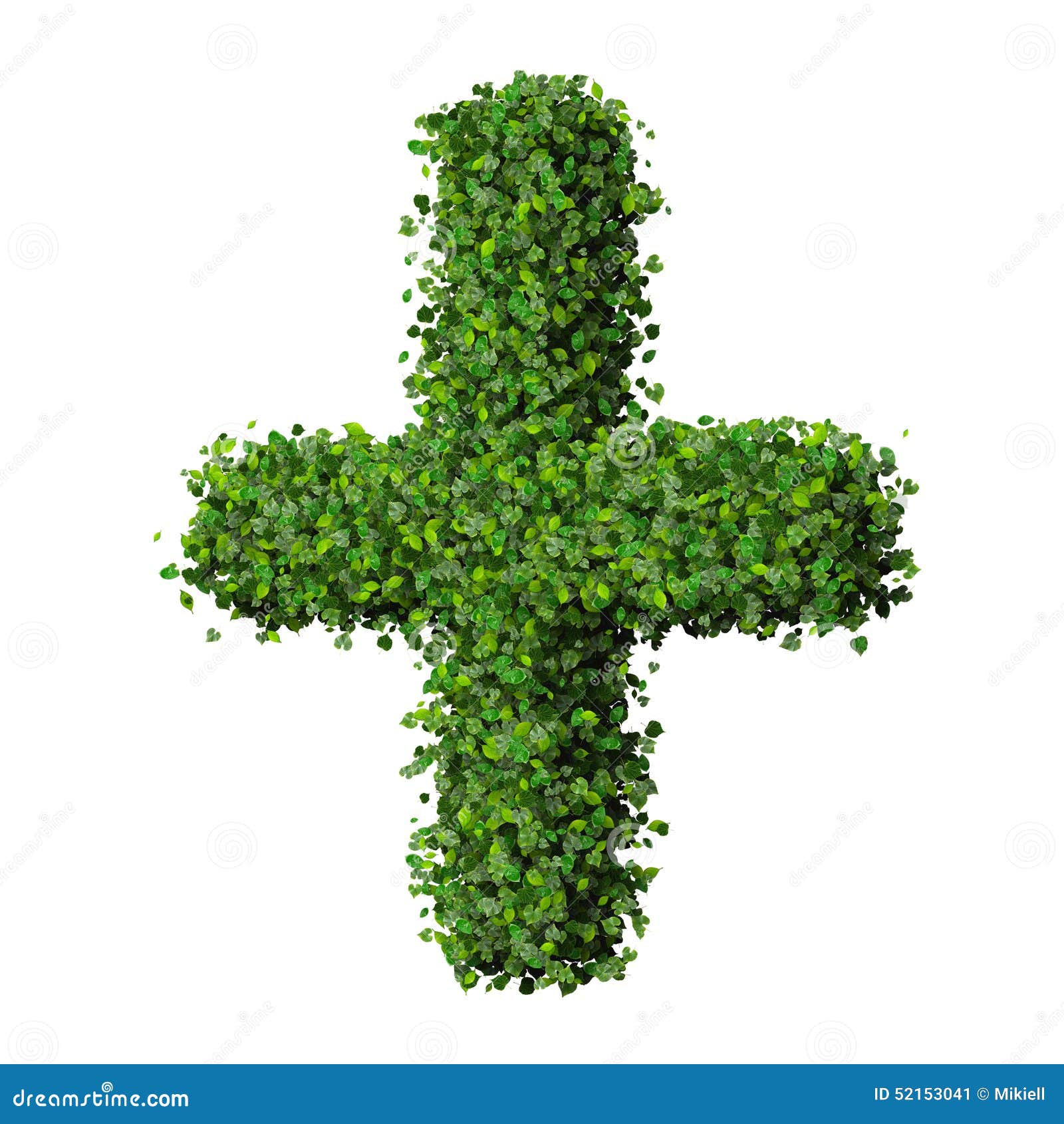 Pharmacy Plus with Ring, Sign Made from Green Leaves. Stock ...