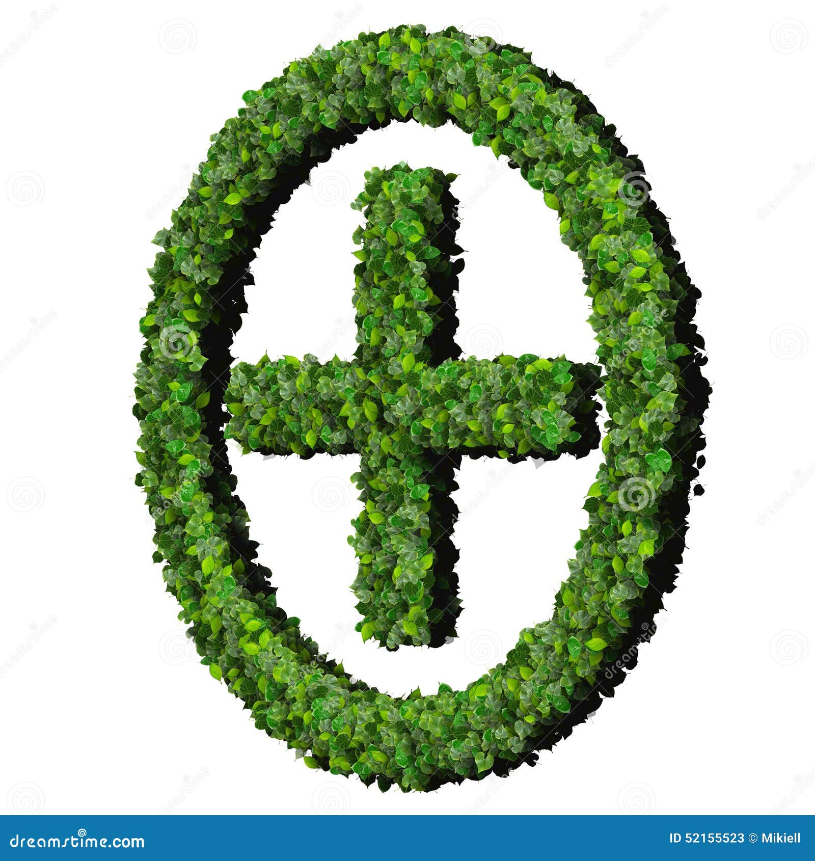 Pharmacy Plus with Ring, Sign Made from Green Leaves. Stock ...