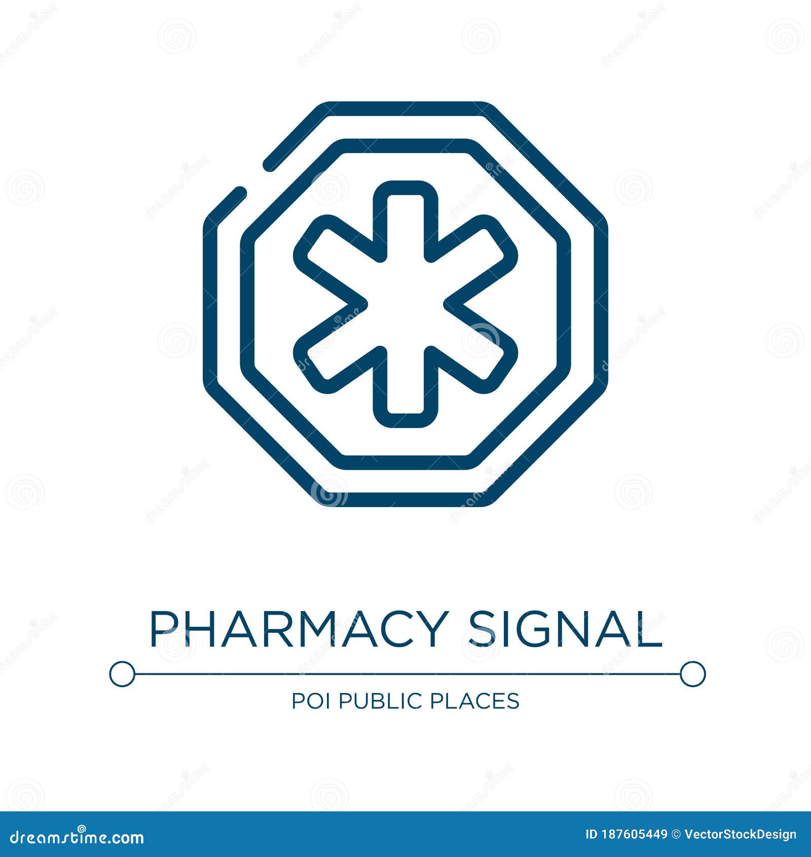 Pharmacy Signal Icon. Linear Vector Illustration from Indications ...