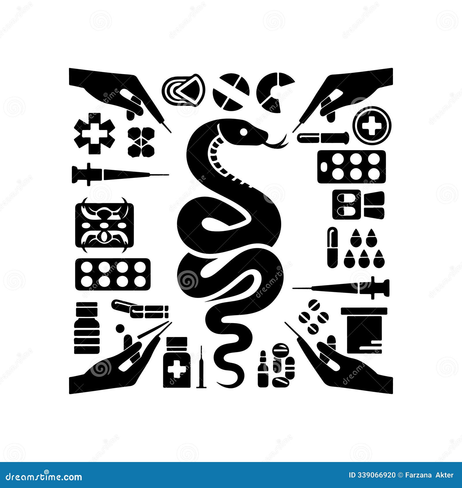 Pharmacy Symbol Medical Snake and Cup - Vector Illustration Stock ...