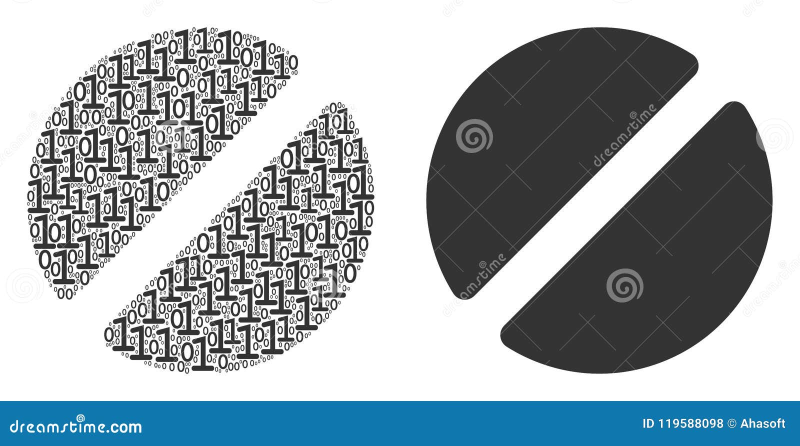 Pharmacy Tablet Collage of Binary Digits Stock Vector - Illustration of ...