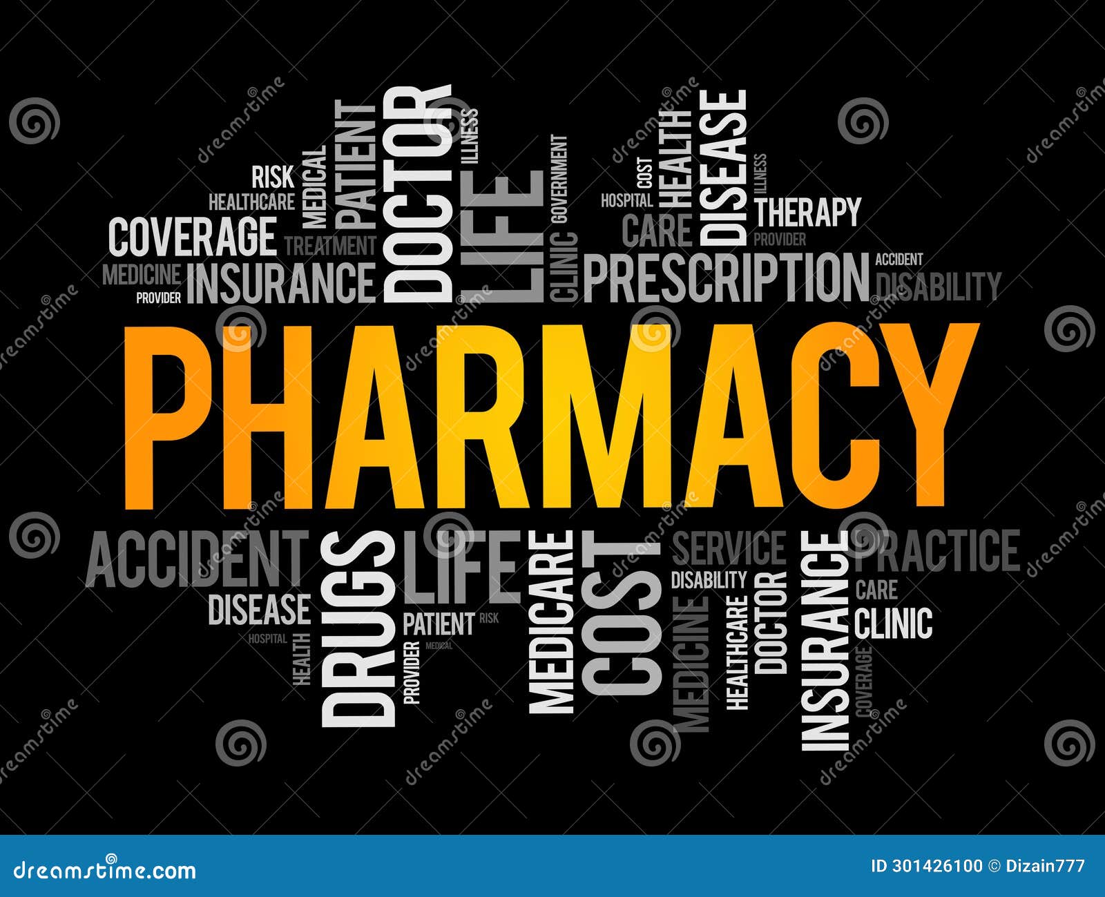 Pharmacy Word Cloud Collage, Health Concept Background Stock Photo ...