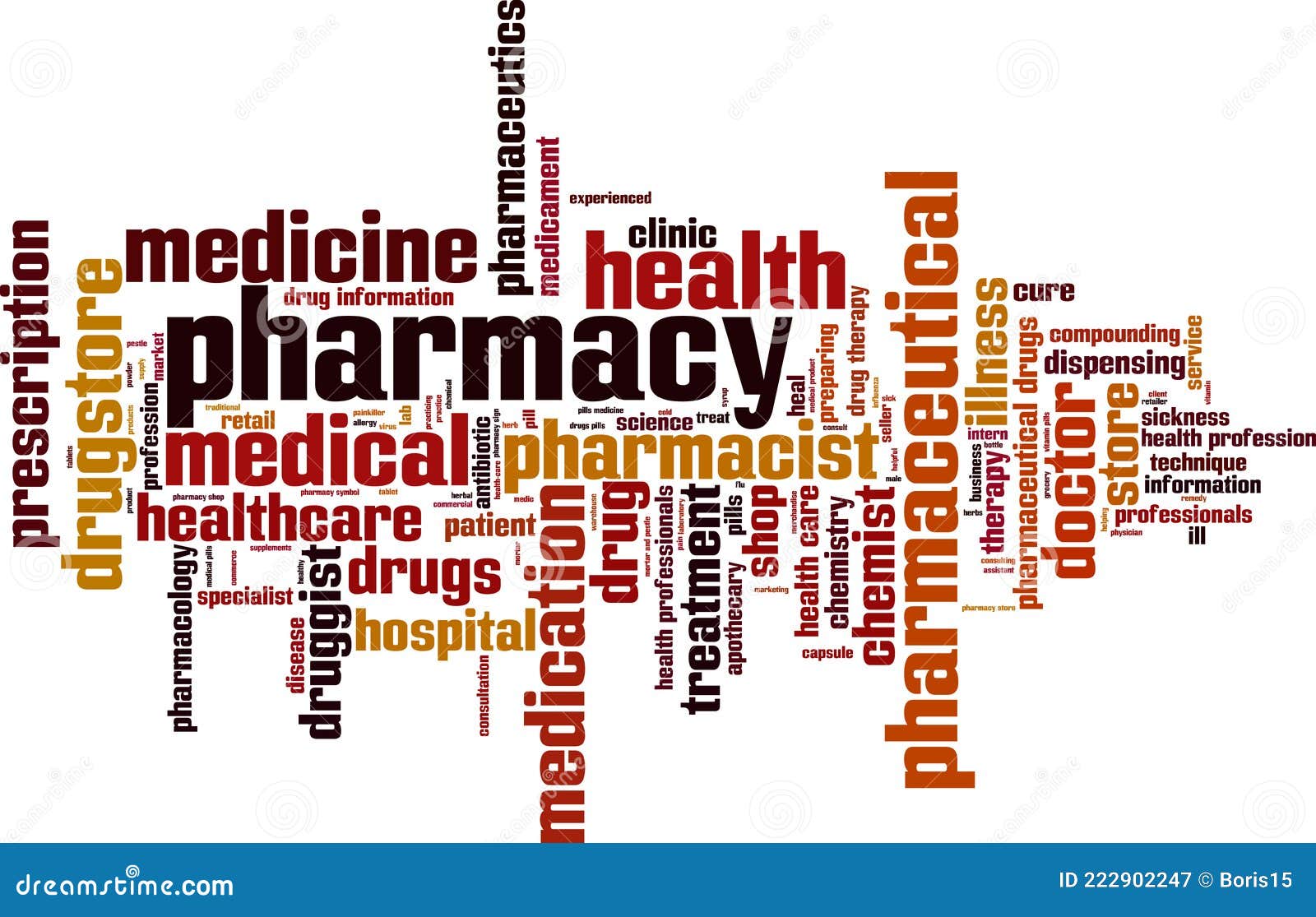 Pharmacy word cloud stock vector. Illustration of pharmacy - 222902247