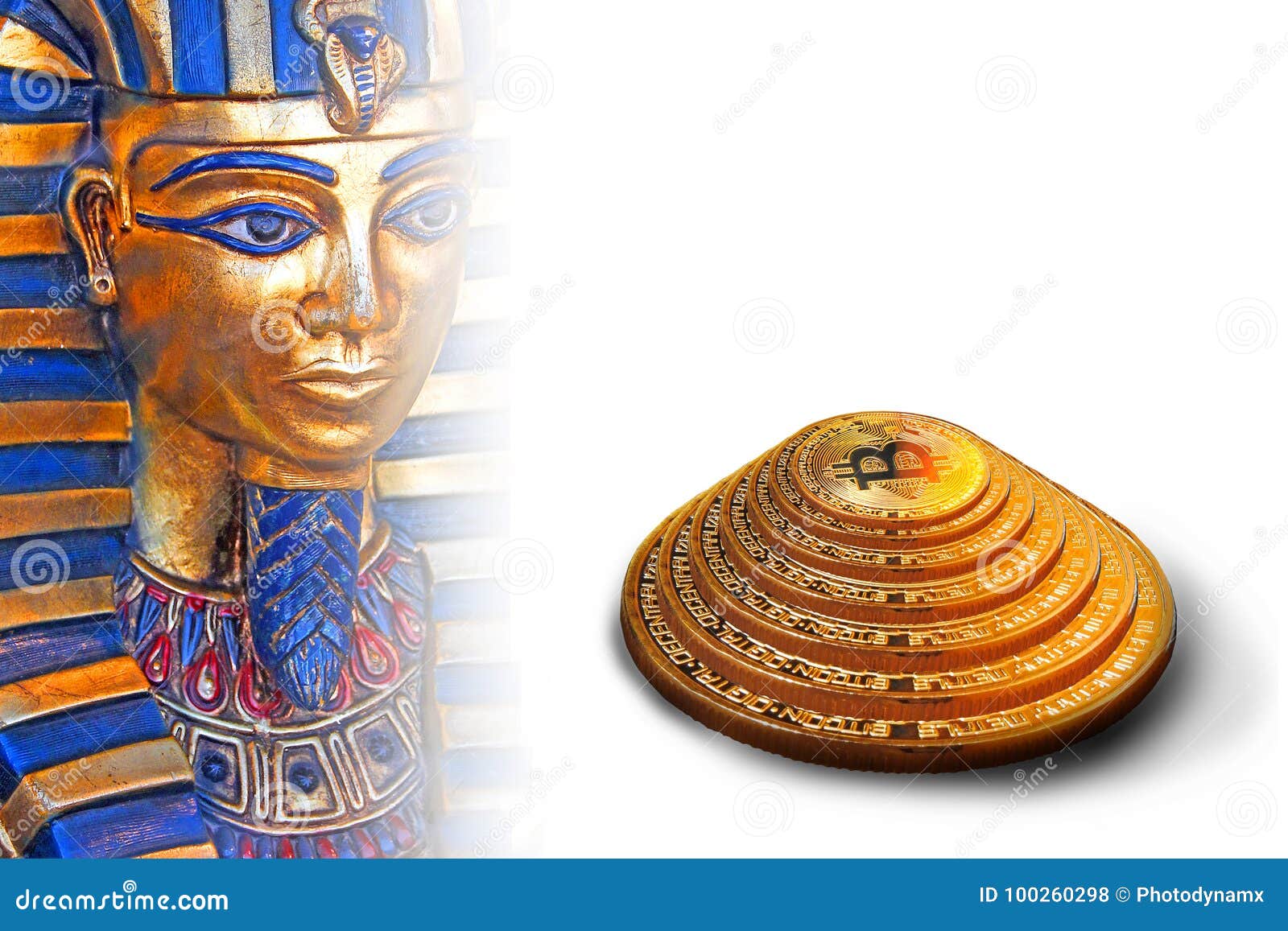 Pharoah of Egypt Bitcoin Pyramid Stock Photo - Image of finance ...