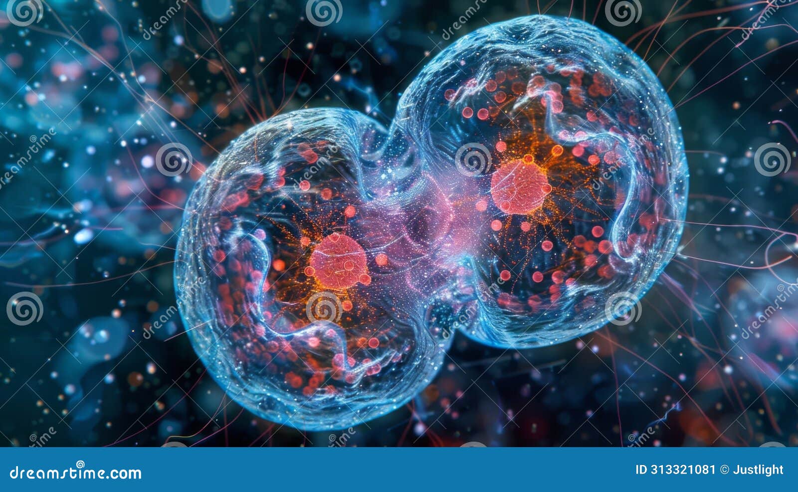 A Phase Contrast Microscope Image of a Dividing Animal Cell Capturing ...