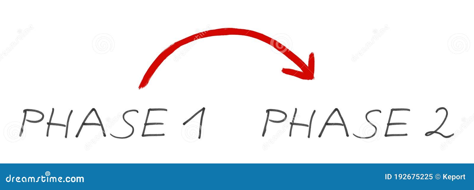 Phase 1 and Phase 2 with Red Arrow Stock Illustration - Illustration of ...