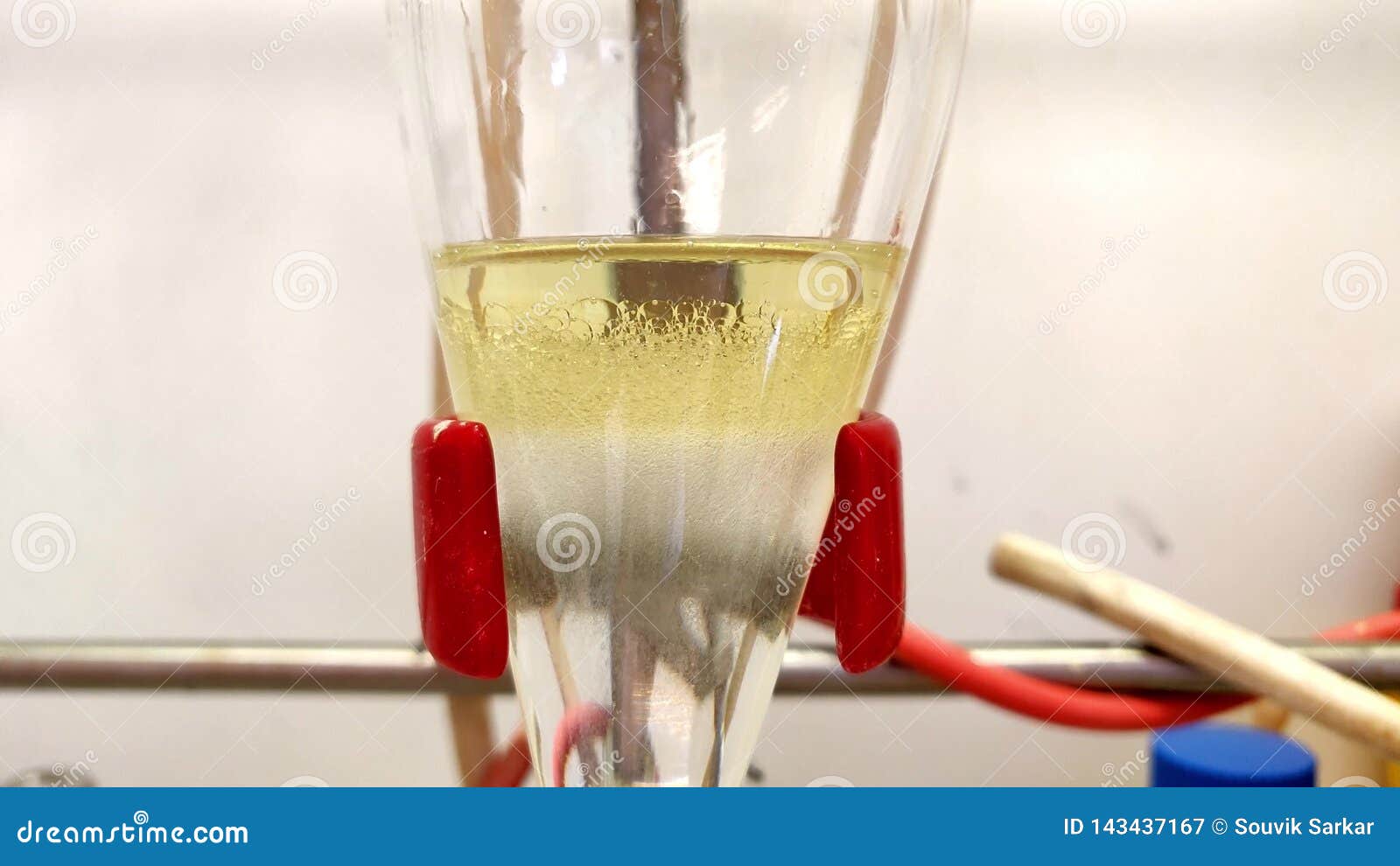 Phase Separation of Organic Layer and Water Layer in Separating Funnel ...