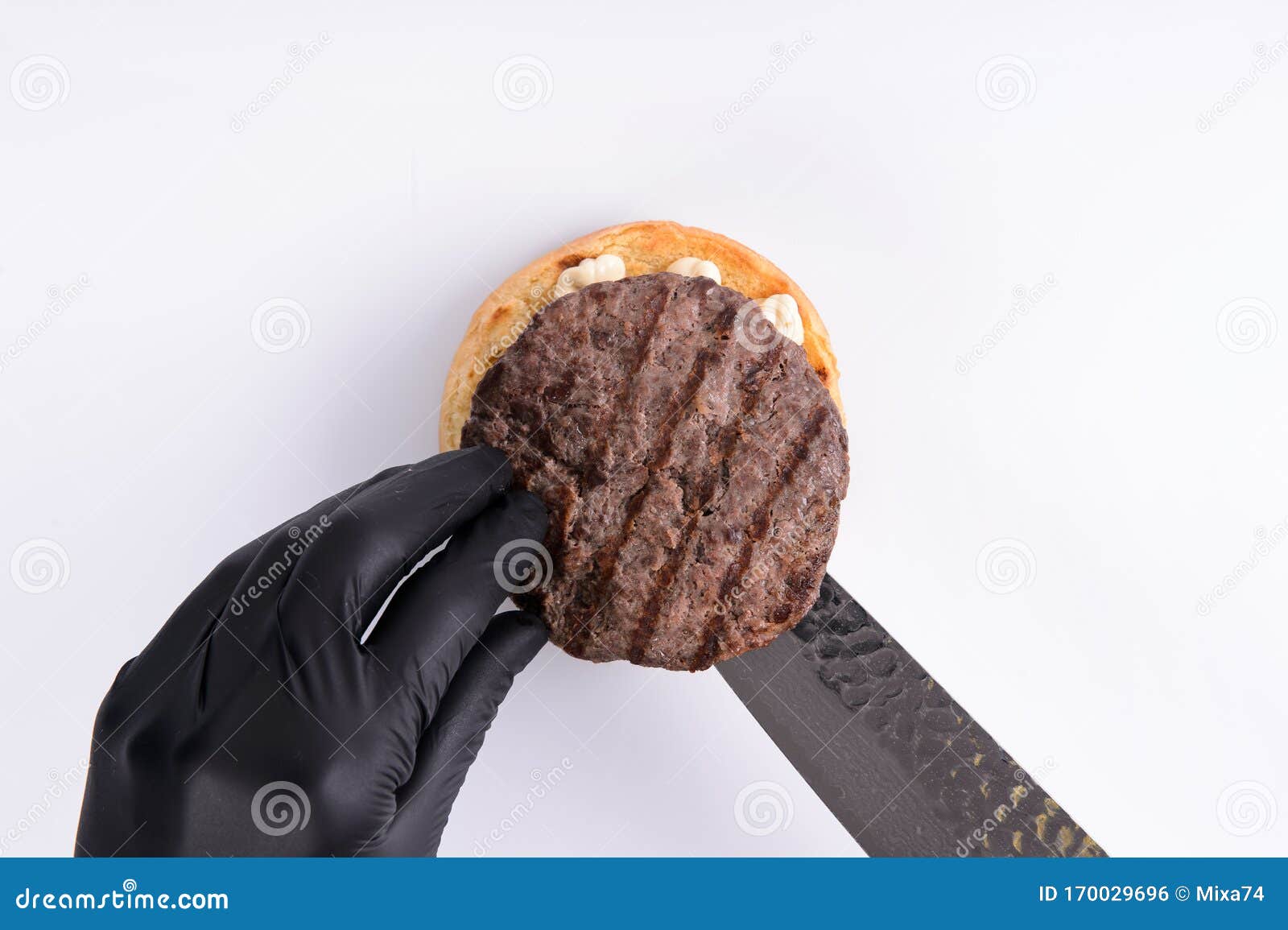 Phased Assembly of a Hamburger on a White Background33 Stock Photo ...