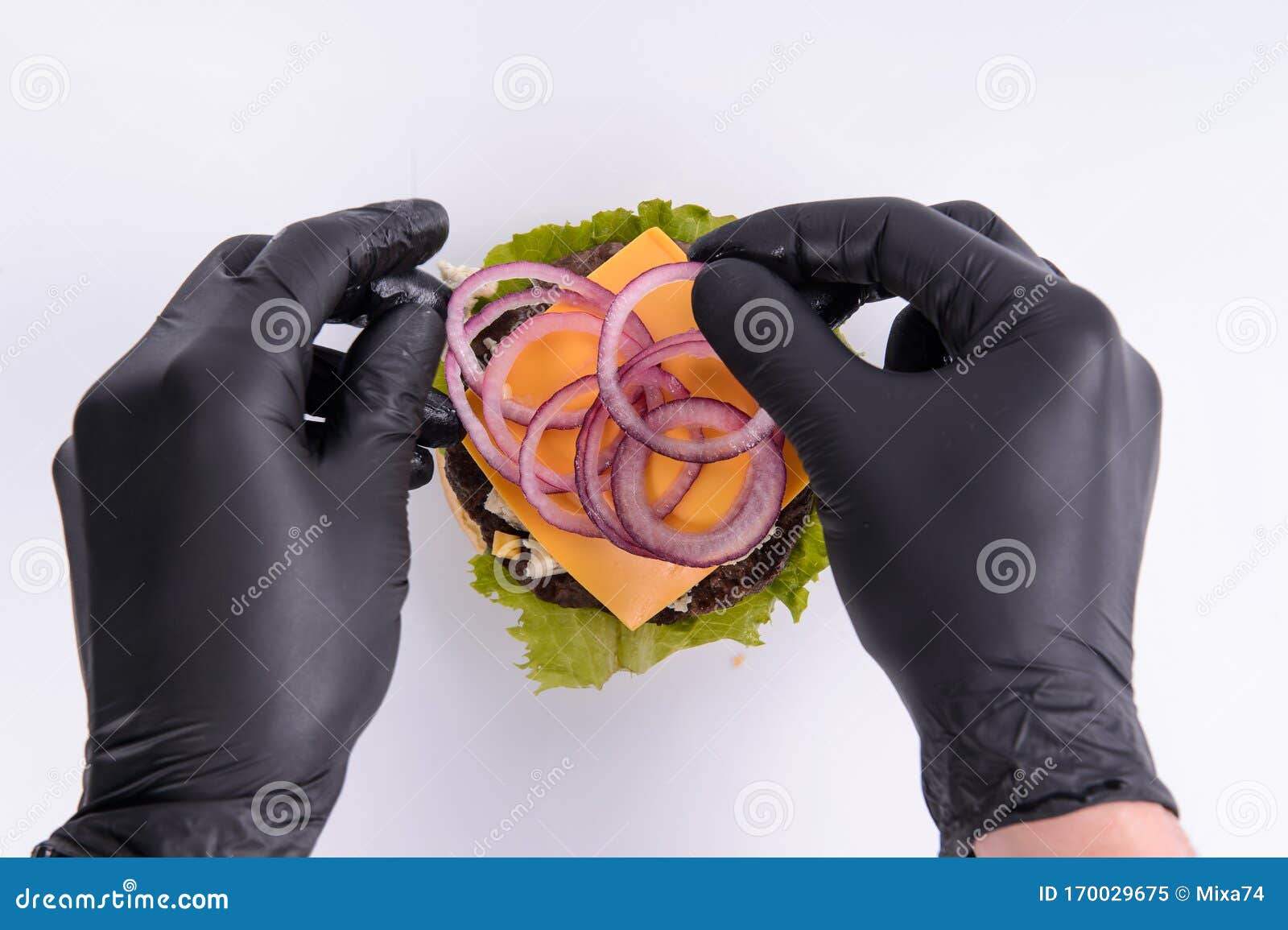 Phased Assembly of a Hamburger on a White Background31 Stock Image ...