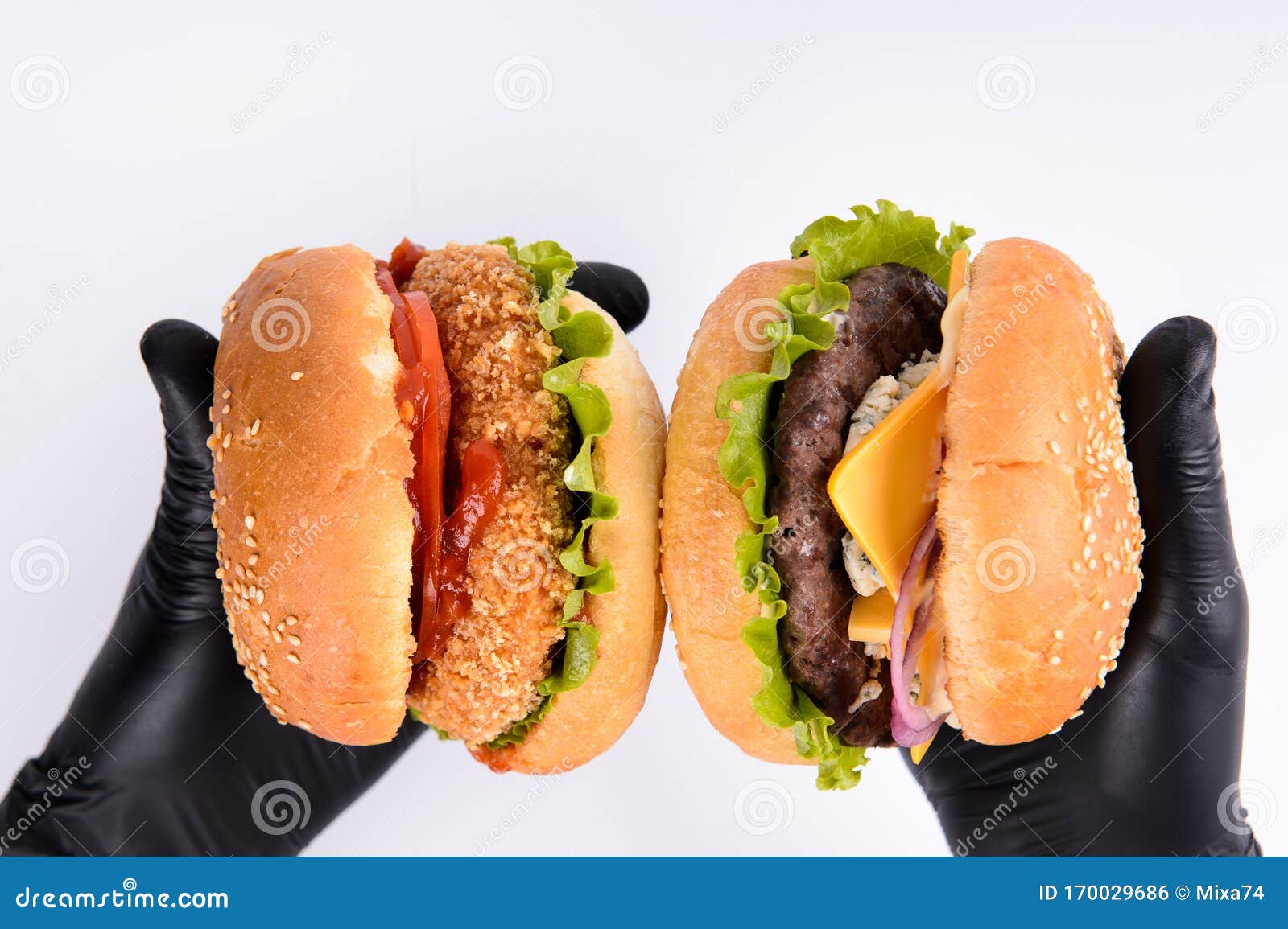 Phased Assembly of a Hamburger on a White Background32 Stock Photo ...