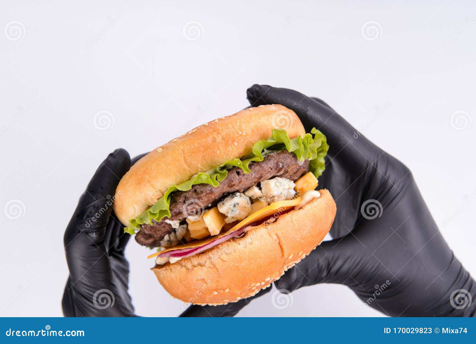 Phased Assembly of a Hamburger on a White Background42 Stock Image ...