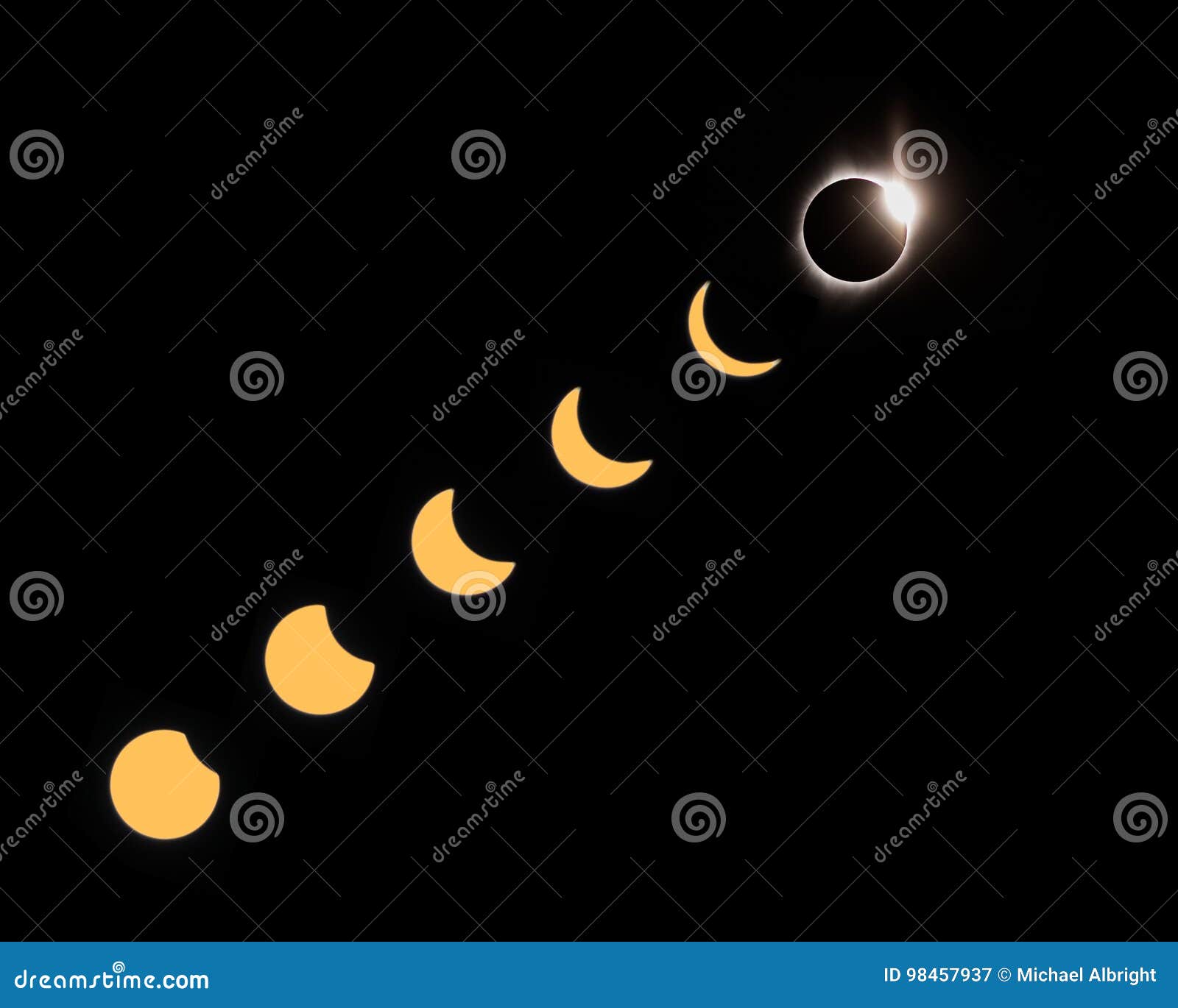 Phasen Der Totalen Finsternis Stockbild - Bild von platte, schatten ...
