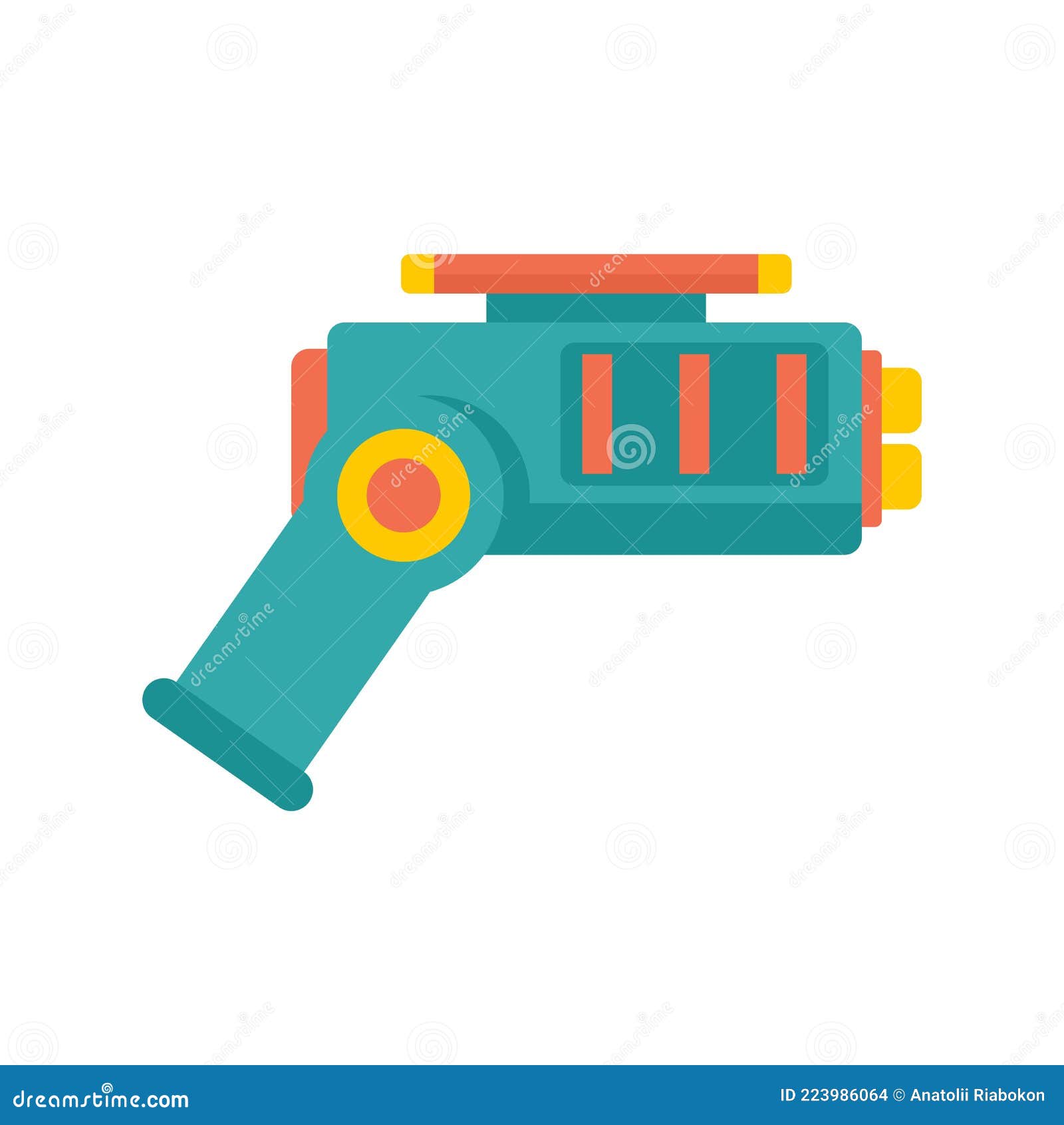 Phaser Blaster Icon Flat Isolated Vector Stock Vector - Illustration of ...