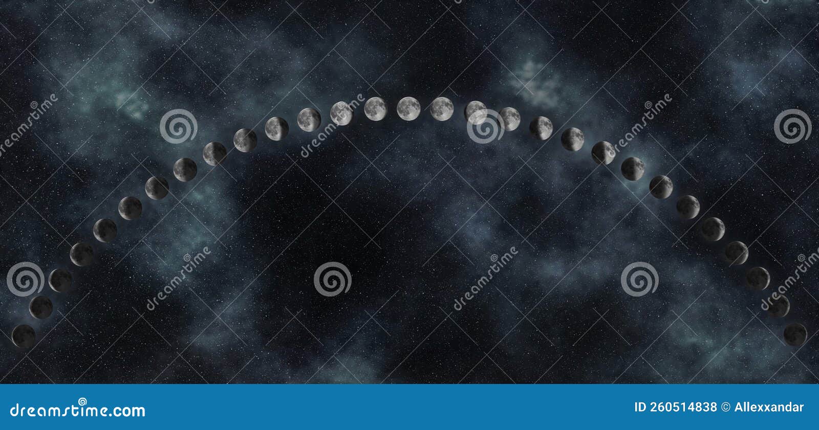 Phases Du Cycle Lunaire Lune Photo stock - Image du nuit, cosmos: 260514838