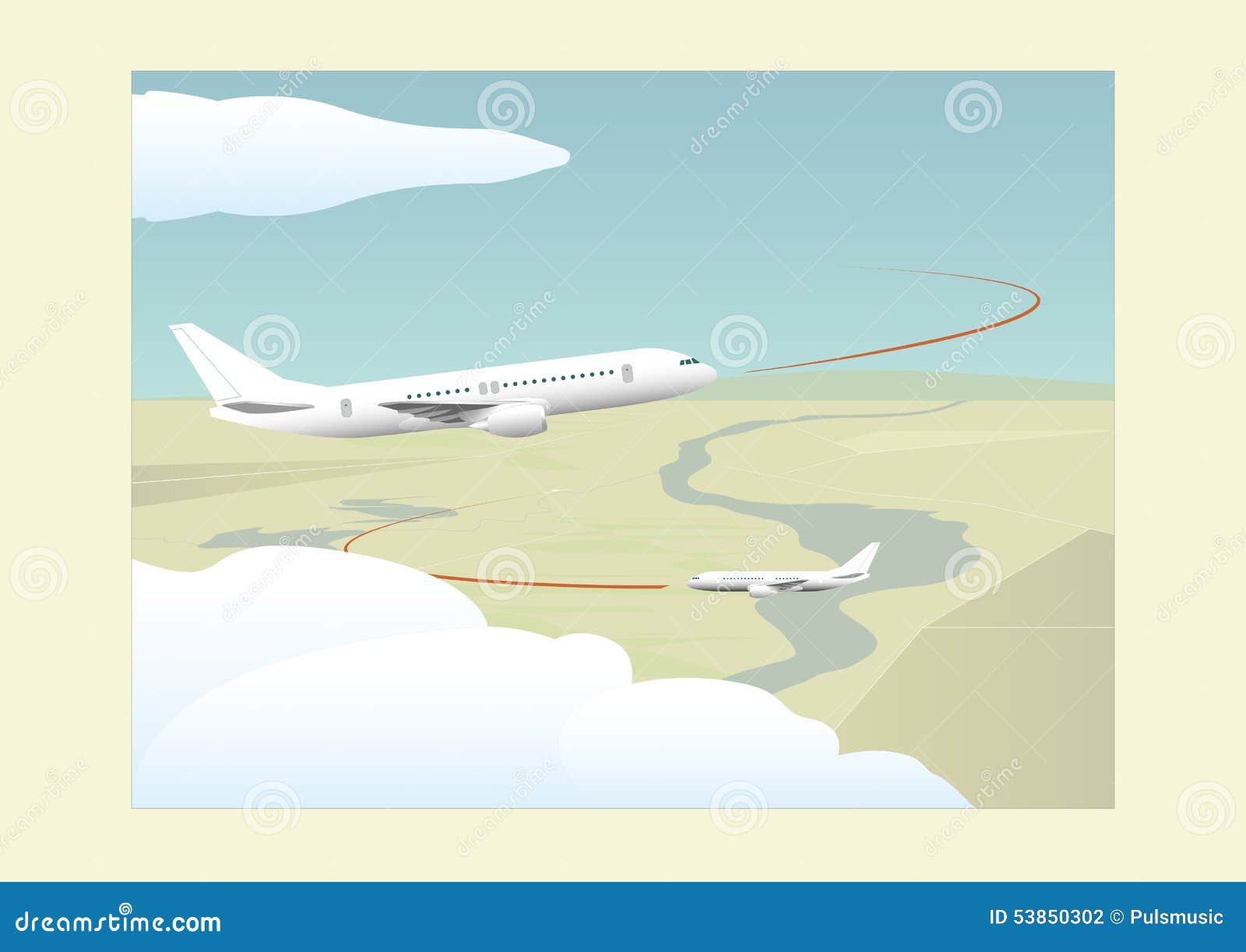 Phases of a Flight. Climbing and Approach Stock Vector - Illustration ...
