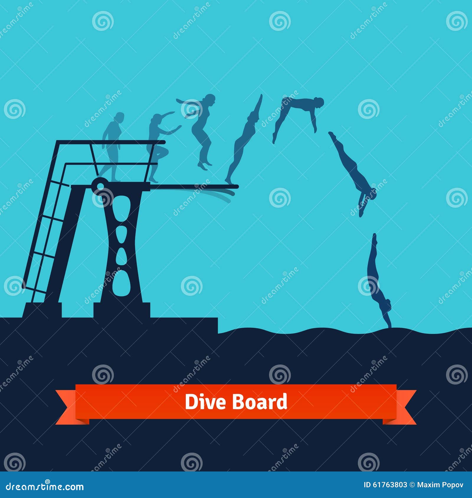 Phases of a Man Jumping into the Water Stock Vector - Illustration of ...