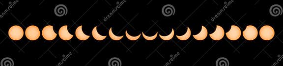 Phases of Partial Solar Eclipse Stock Image - Image of astronomy ...