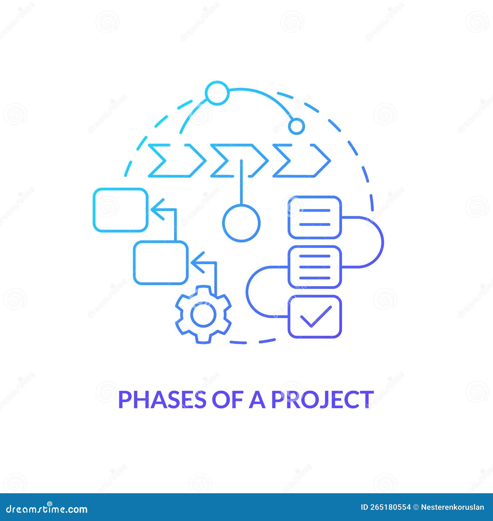 Phases of Project Blue Gradient Concept Icon Stock Vector ...