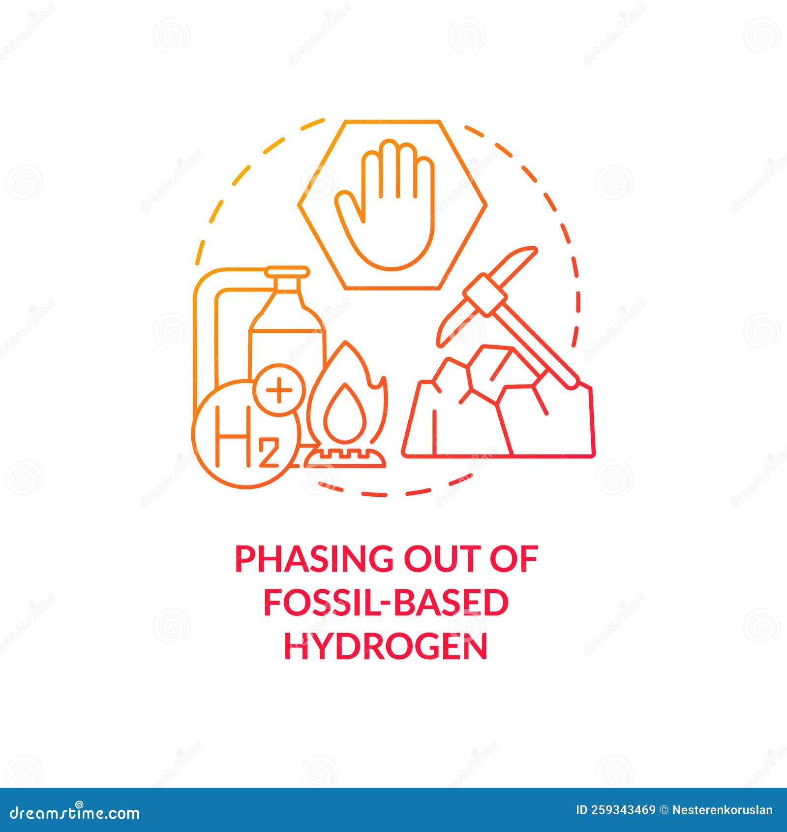 Phasing Out of Fossil Red Gradient Concept Icon Stock Vector ...