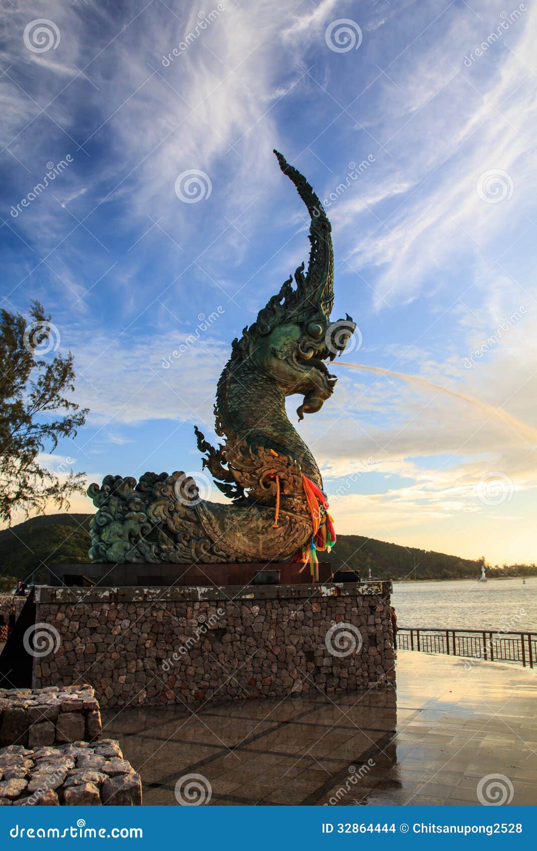 Phaya Naga statue stock photo. Image of architectural - 32864444