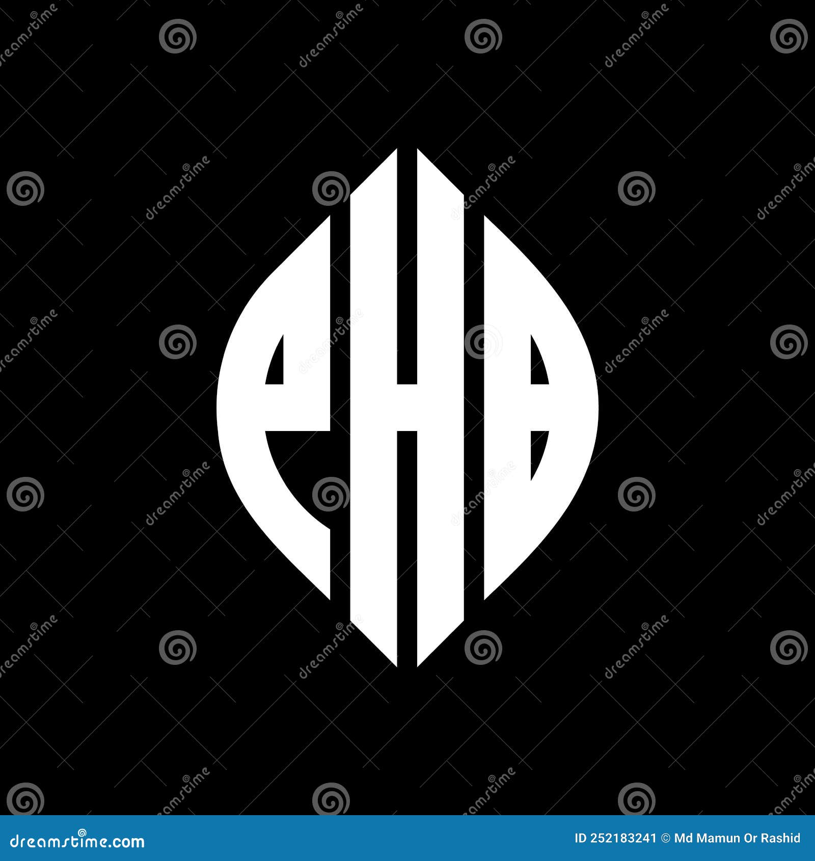 PHB Circle Letter Logo Design with Circle and Ellipse Shape. PHB ...