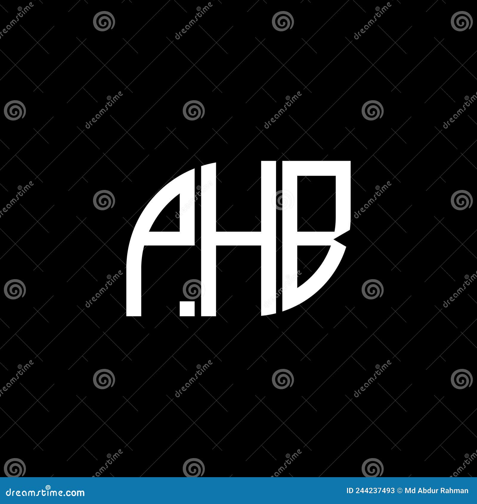 PHB Letter Logo Design On Black Background.PHB Creative Initials Letter ...