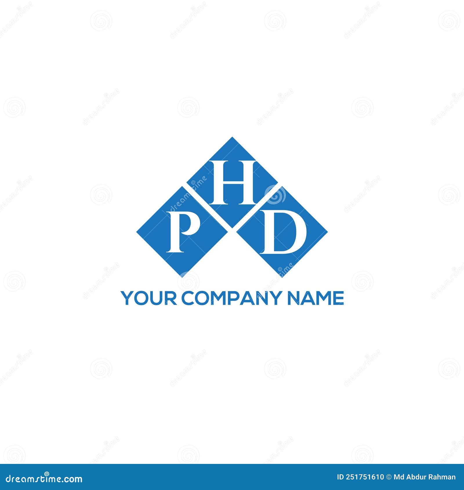 PHD Letter Logo Design on WHITE Background. PHD Creative Initials ...