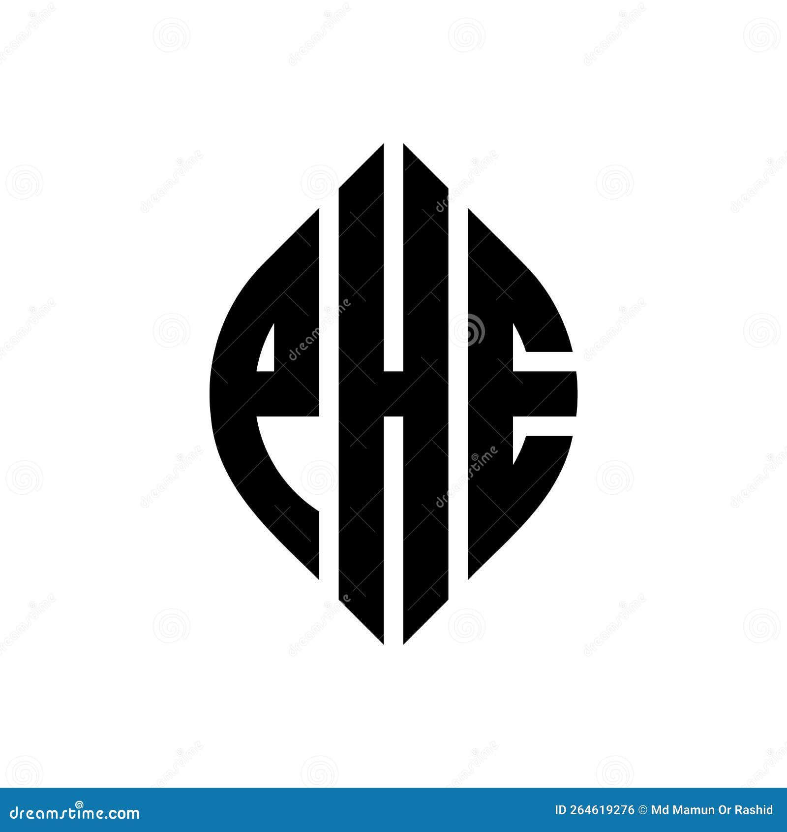 PHE Circle Letter Logo Design with Circle and Ellipse Shape. PHE ...