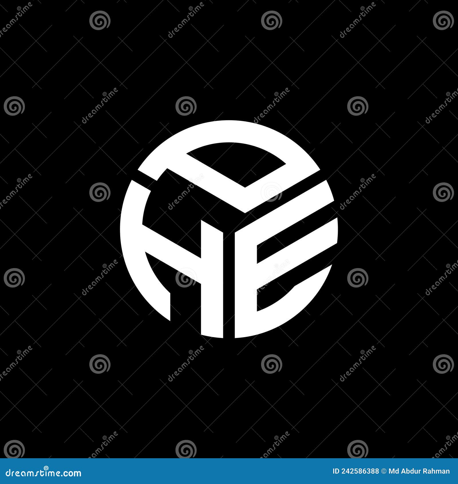WebPHE Letter Logo Design on Black Background. PHE Creative Initials ...