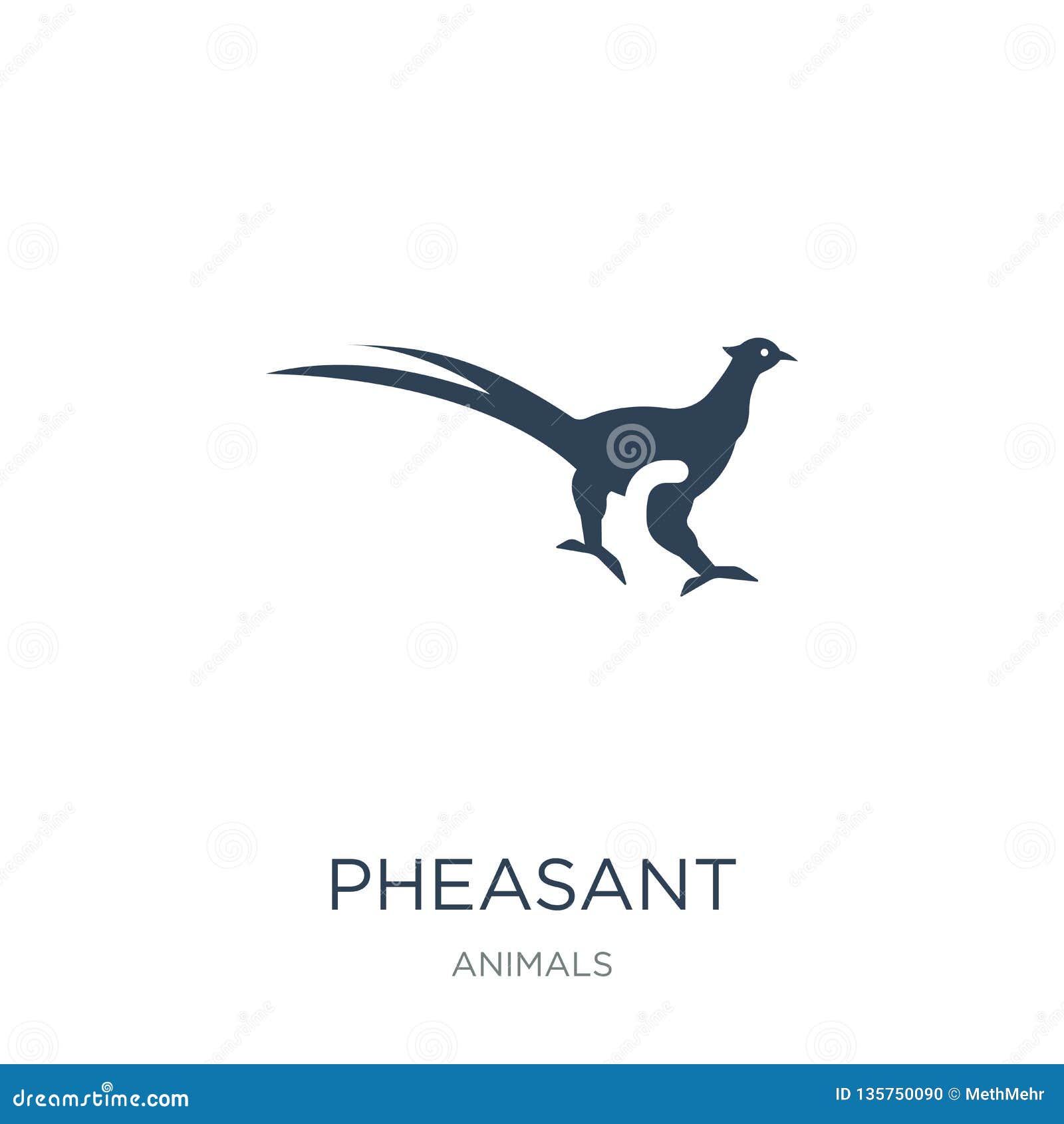 Pheasant Icon in Trendy Design Style. Pheasant Icon Isolated on White ...