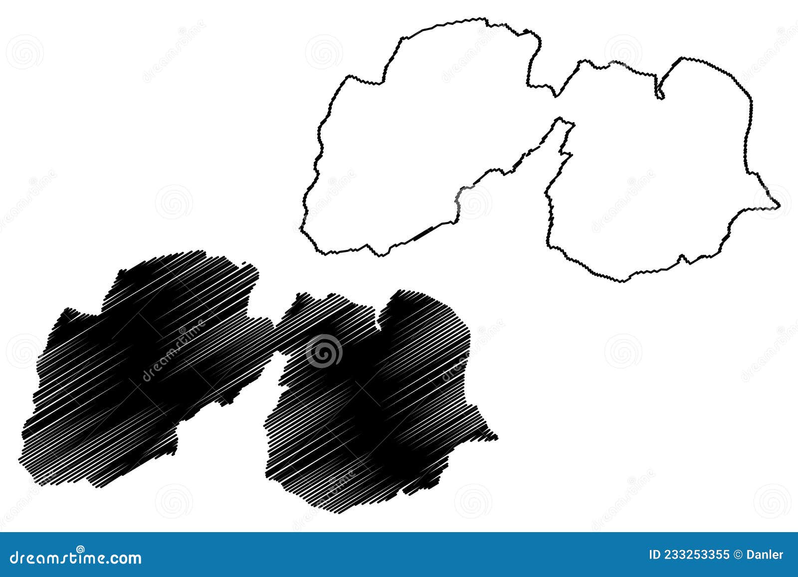 Phek District Nagaland State, Republic of India Map Vector Illustration ...