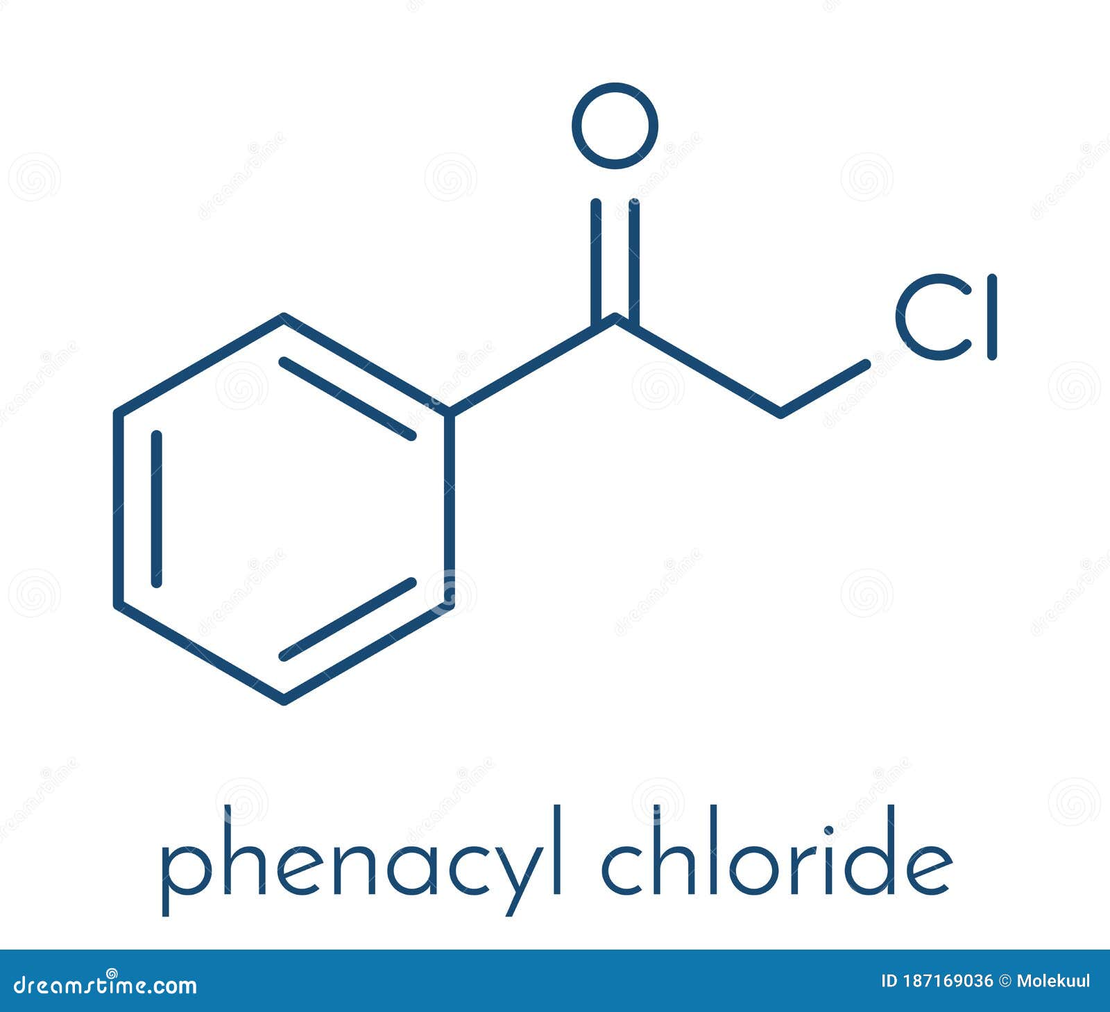 Phenacyl Chloride CN Tear Gas Molecule. Skeletal Formula. Royalty-Free ...