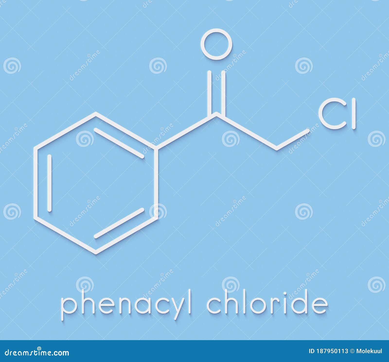 Phenacyl Chloride CN Tear Gas Molecule. Skeletal Formula. Royalty-Free ...