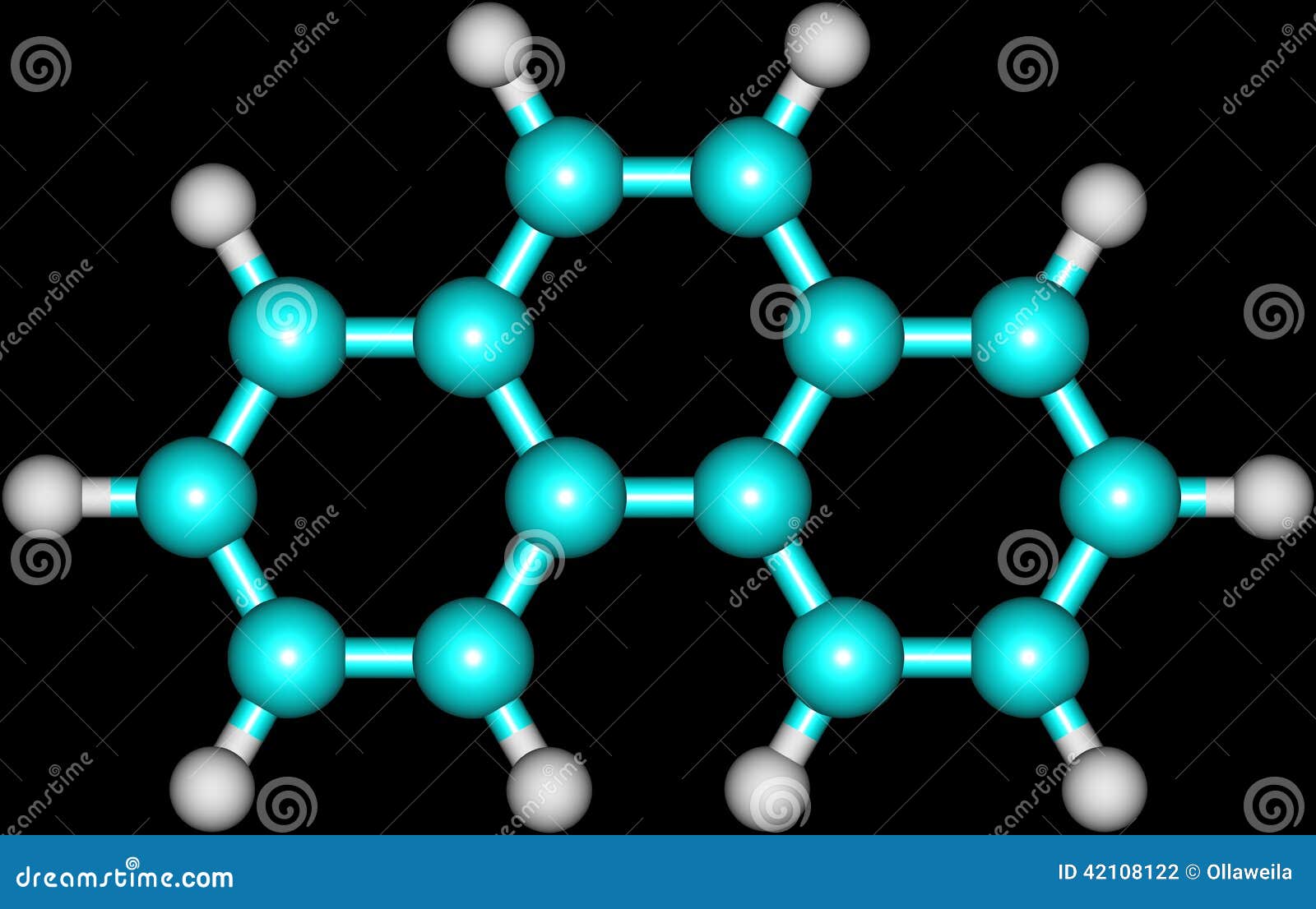 Phenanthrene Molecule Made With Balls, Scientific Molecular Model ...