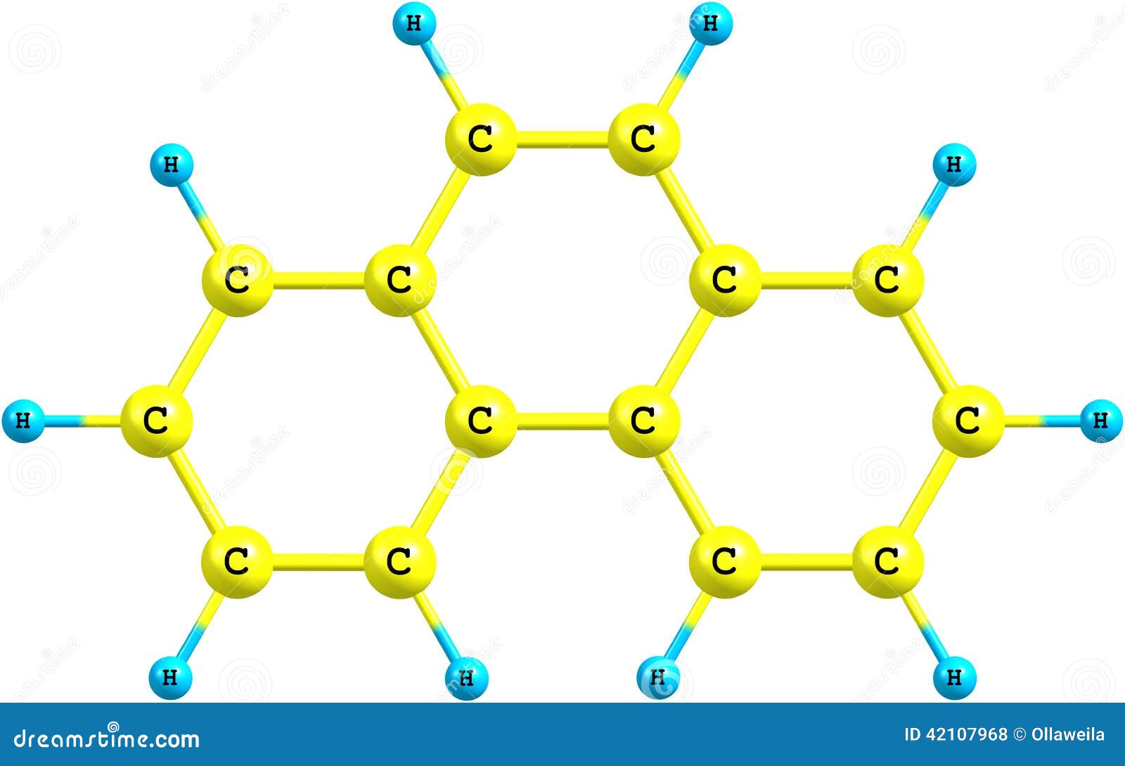 Phenanthrene Molecule Structural Model on White Stock Illustration ...