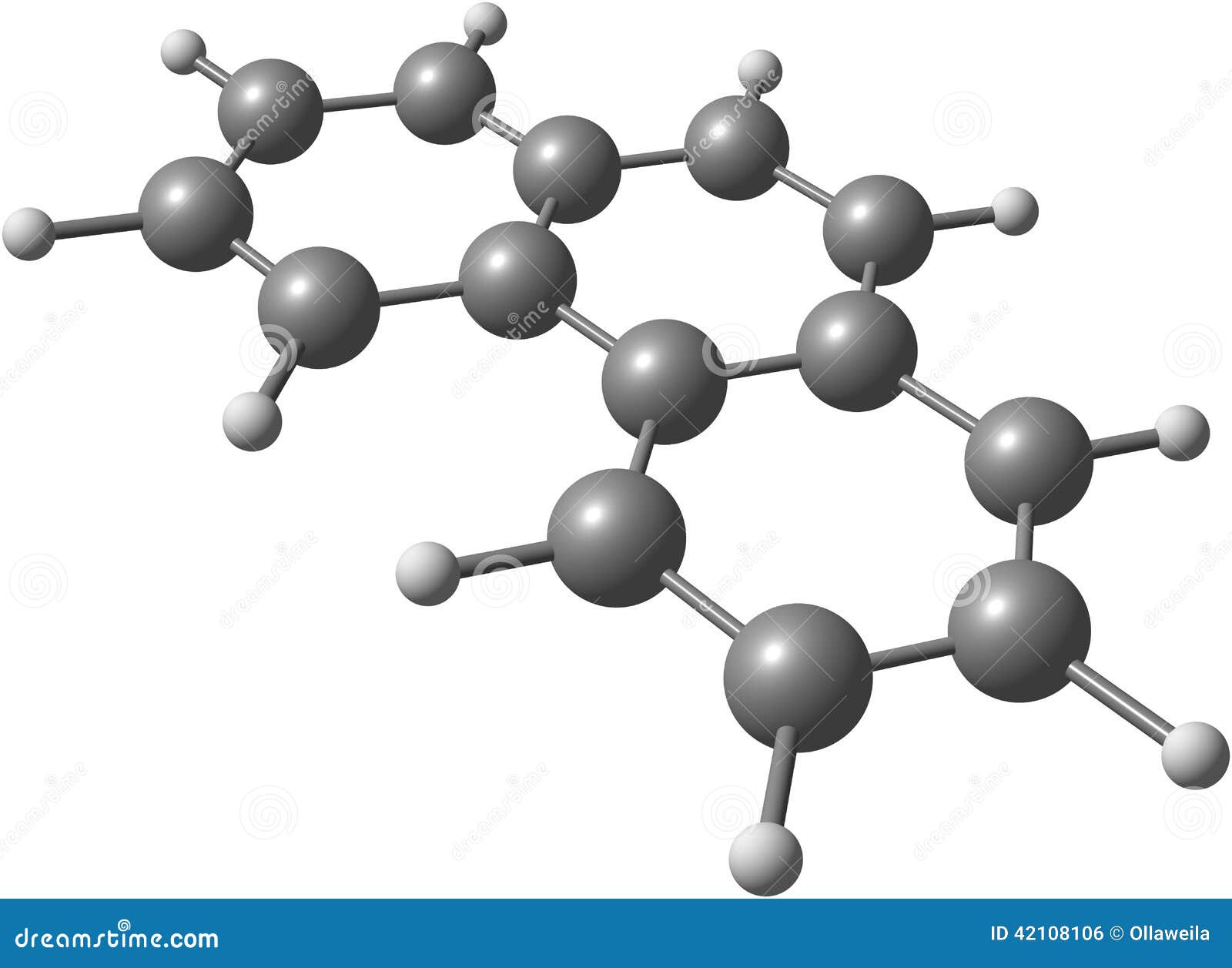 Phenanthrene Molecule Structural Model on White Stock Illustration ...