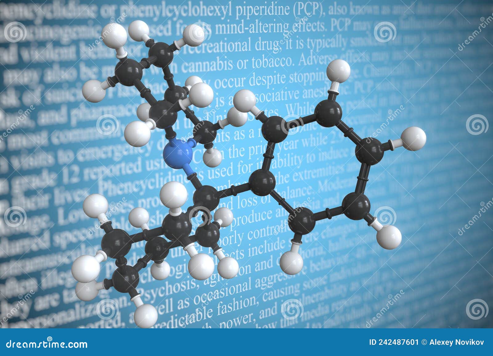 Phencyclidine Molecular Structure Isolated On White Stock Illustration ...
