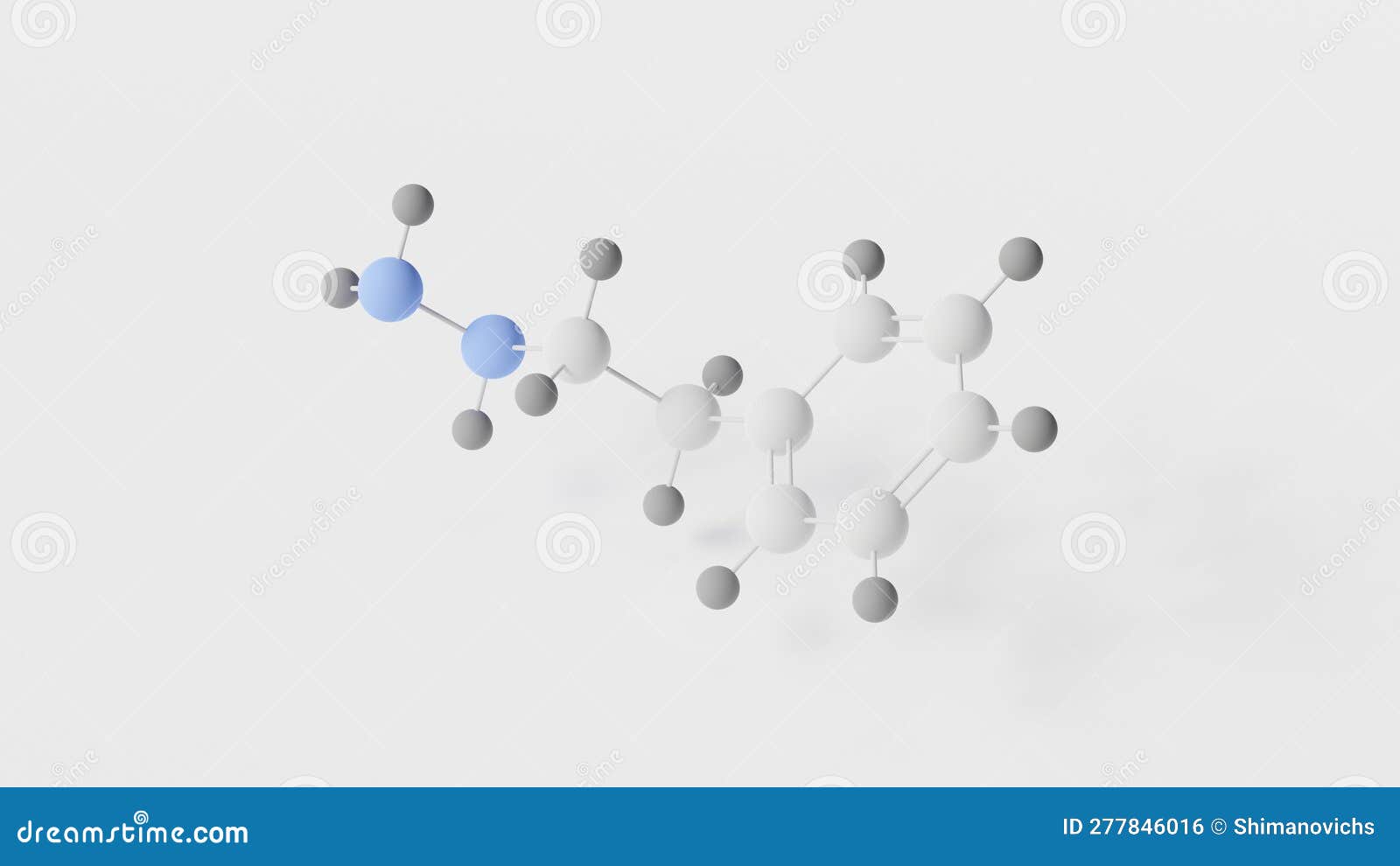 Phenelzine Molecule 3d, Molecular Structure, Ball and Stick Model ...